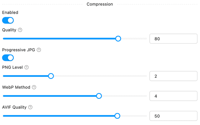 Compression Settings